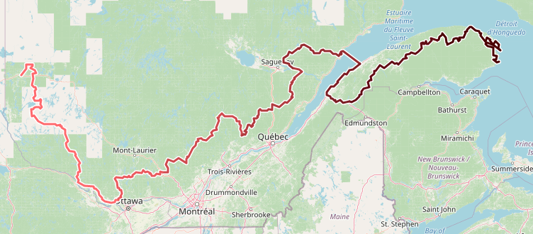 Québec Bikepacking Traverse - Segments